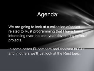 A Slice Of Rust - A quick look at the Rust programming language | PPTX