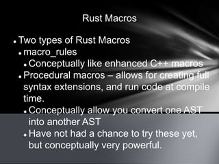 A Slice Of Rust - A quick look at the Rust programming language | PPTX | Programming Languages ...