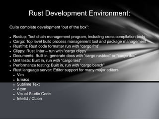 A Slice Of Rust - A quick look at the Rust programming language | PPTX | Programming Languages ...