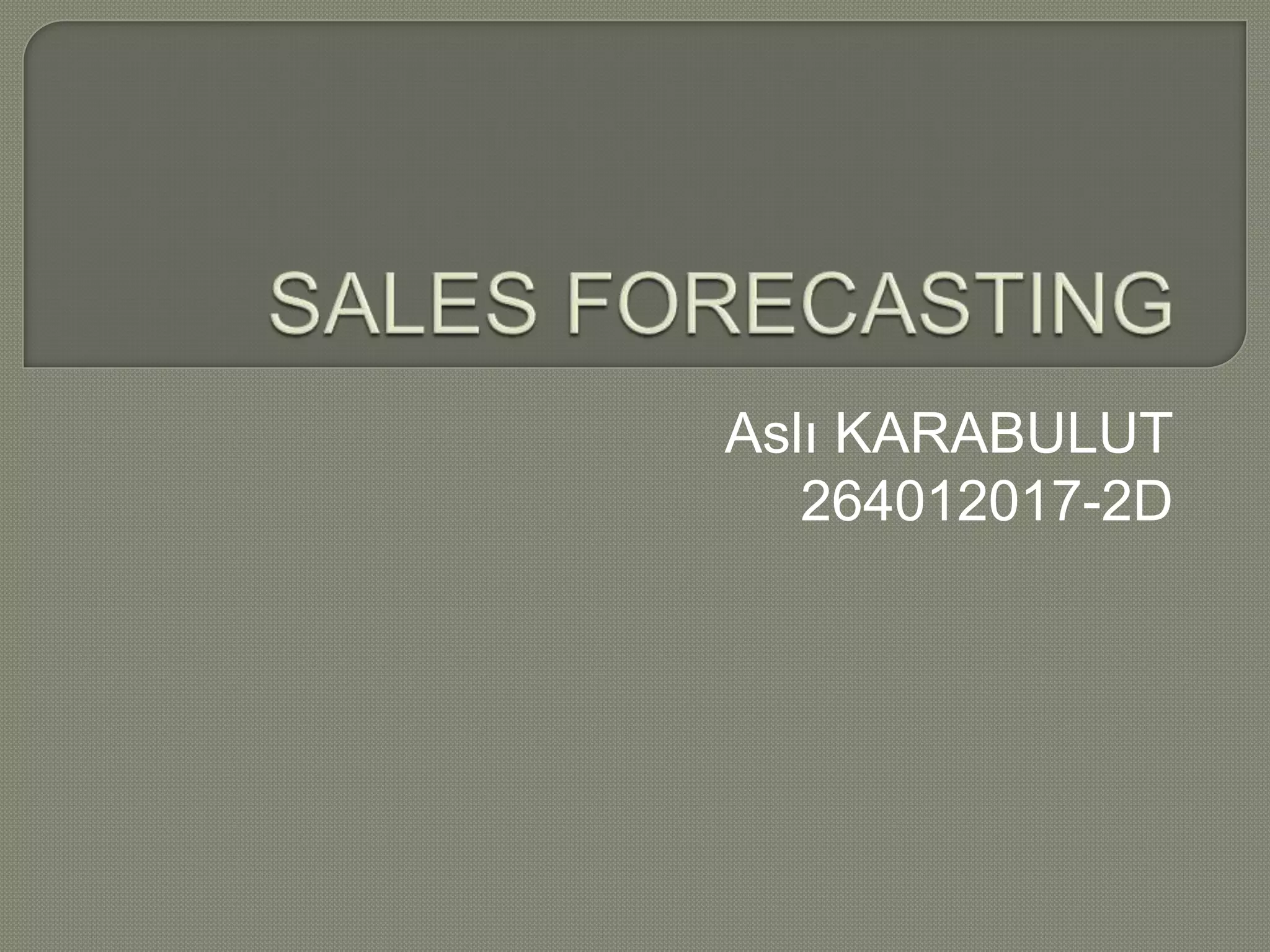 Sales Forecasting | PPSX