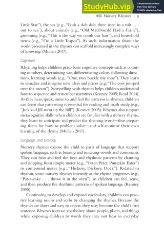 ASL Nursery Rhymes Exploring A Support For Early Language And Emergent ...