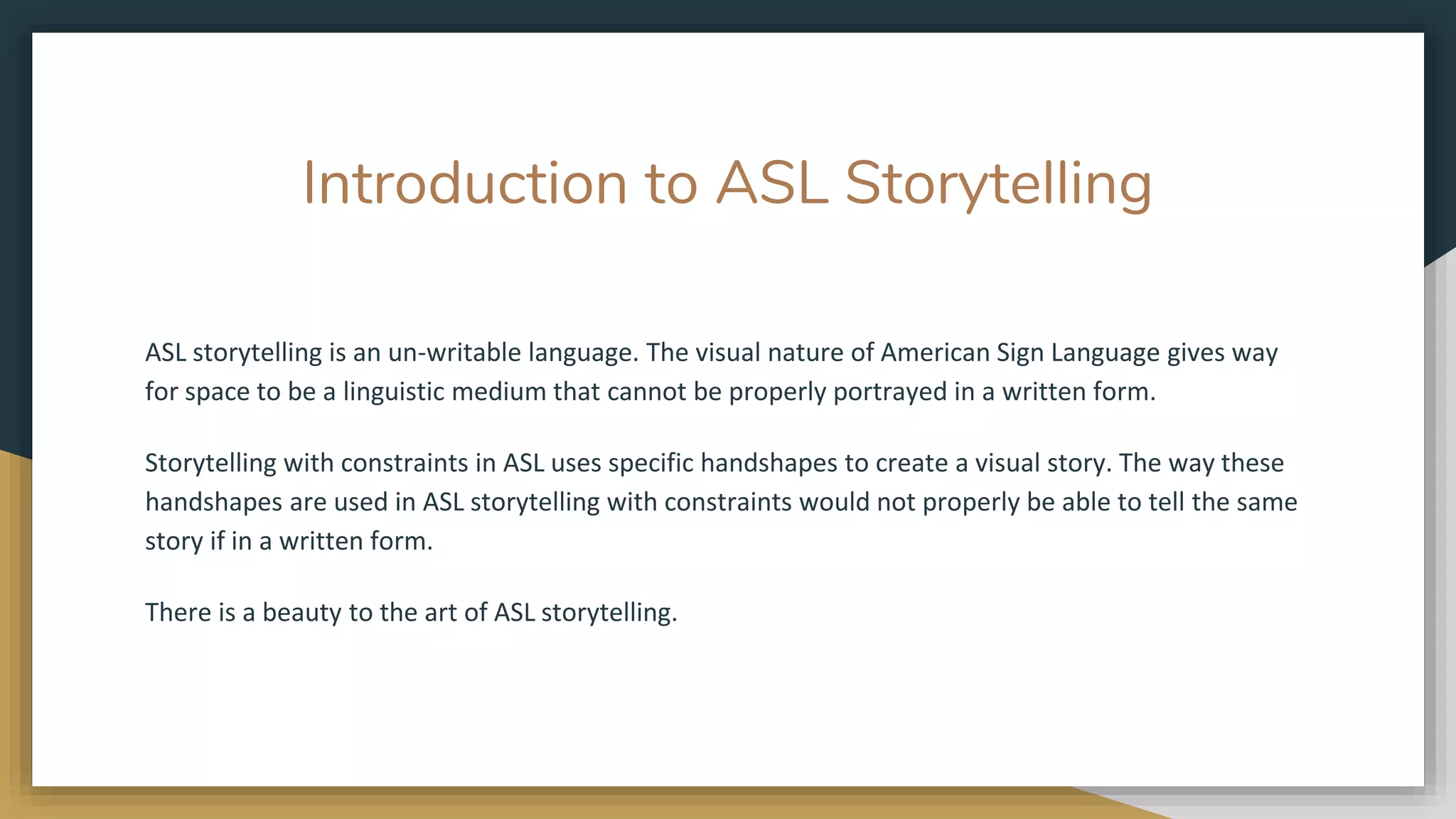Asl stories with constraints | PPTX