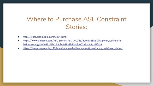 Asl stories with constraints | PPTX