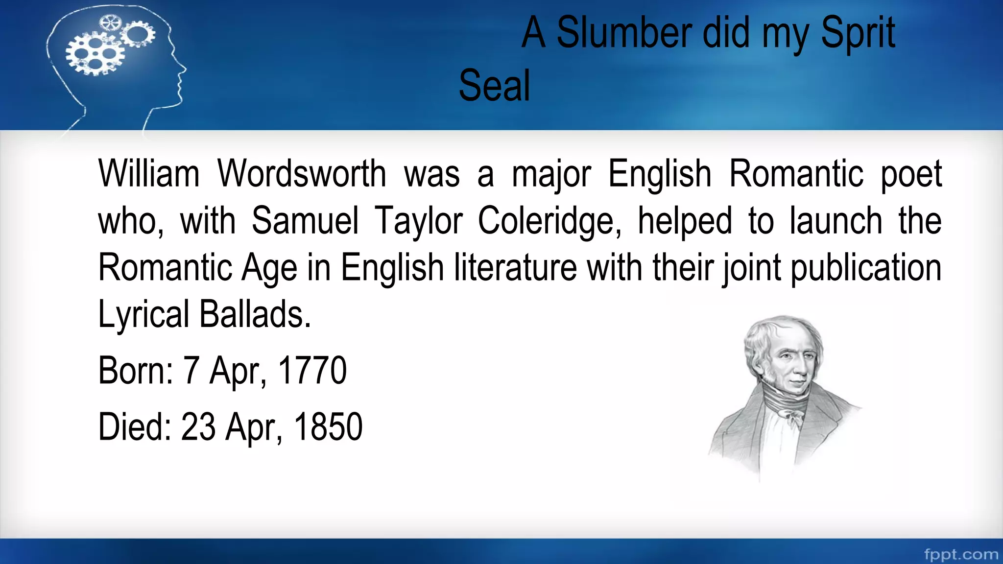A slumber did my Spirit Seal | PPT