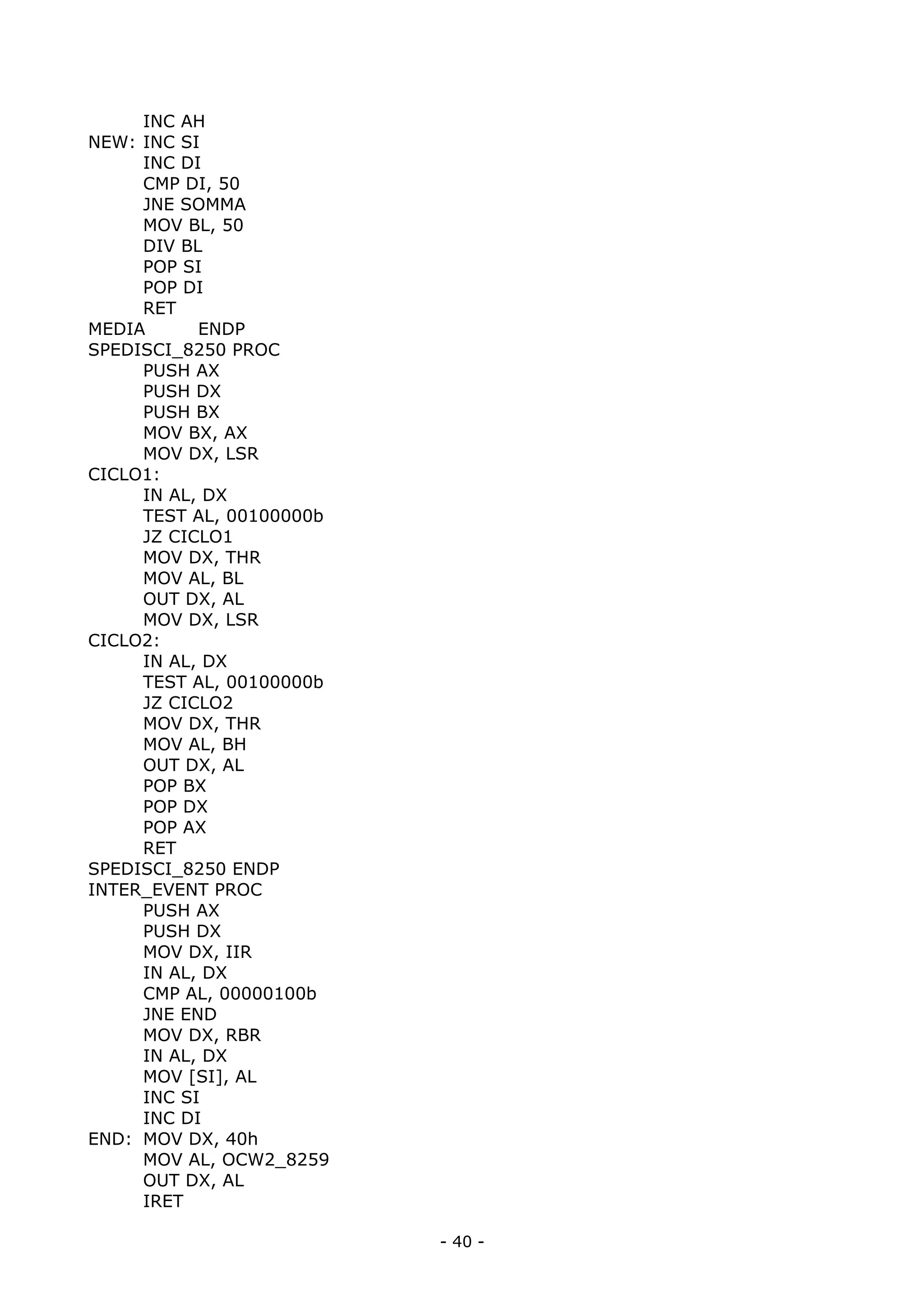 Esercizi in linguaggio Assembly 8086 | PDF