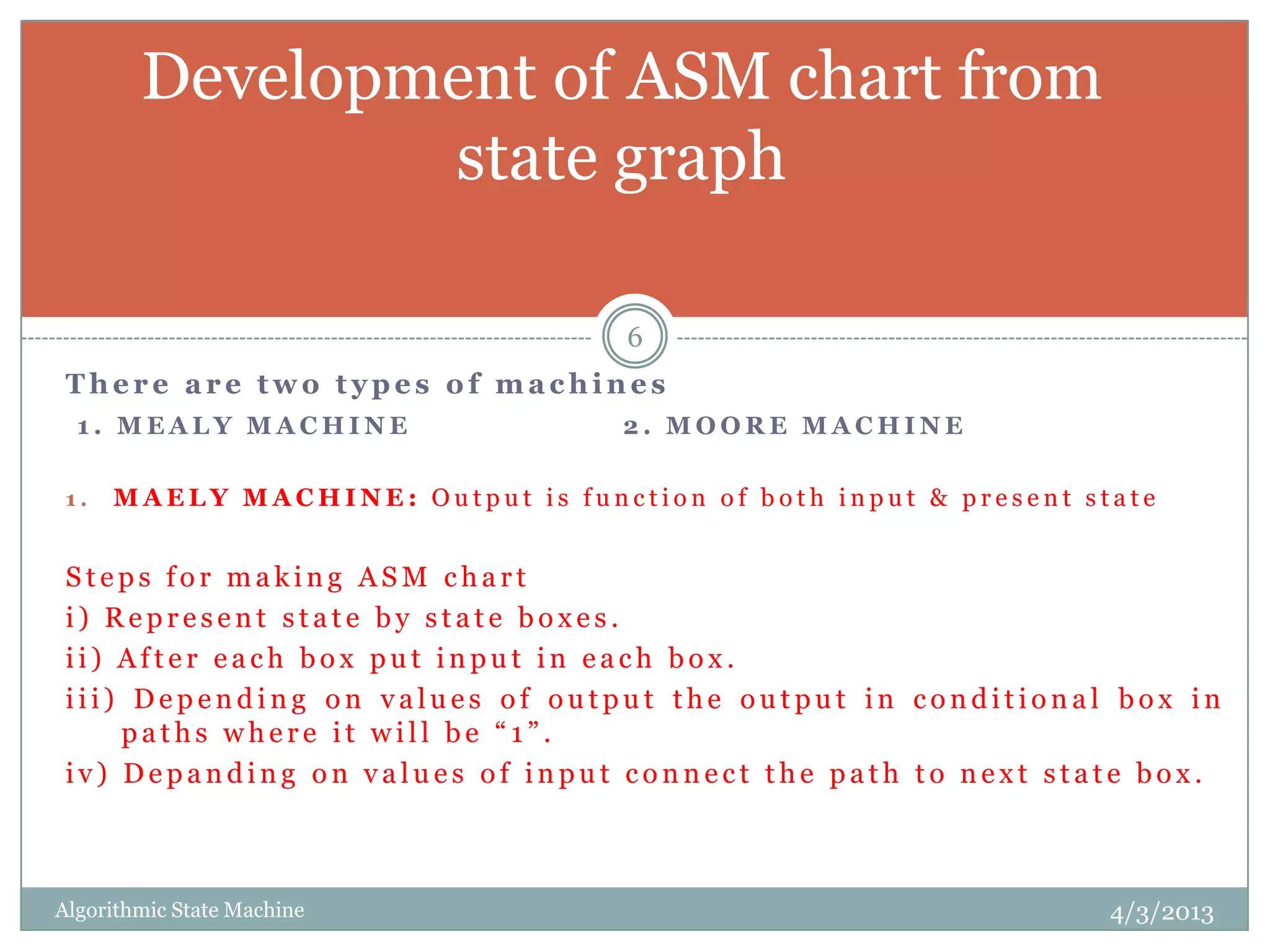 ALGORITHMIC STATE MACHINES | PPTX