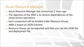 Microsoft Azure Service Management Vs Microsoft Azure Resource Manager ...