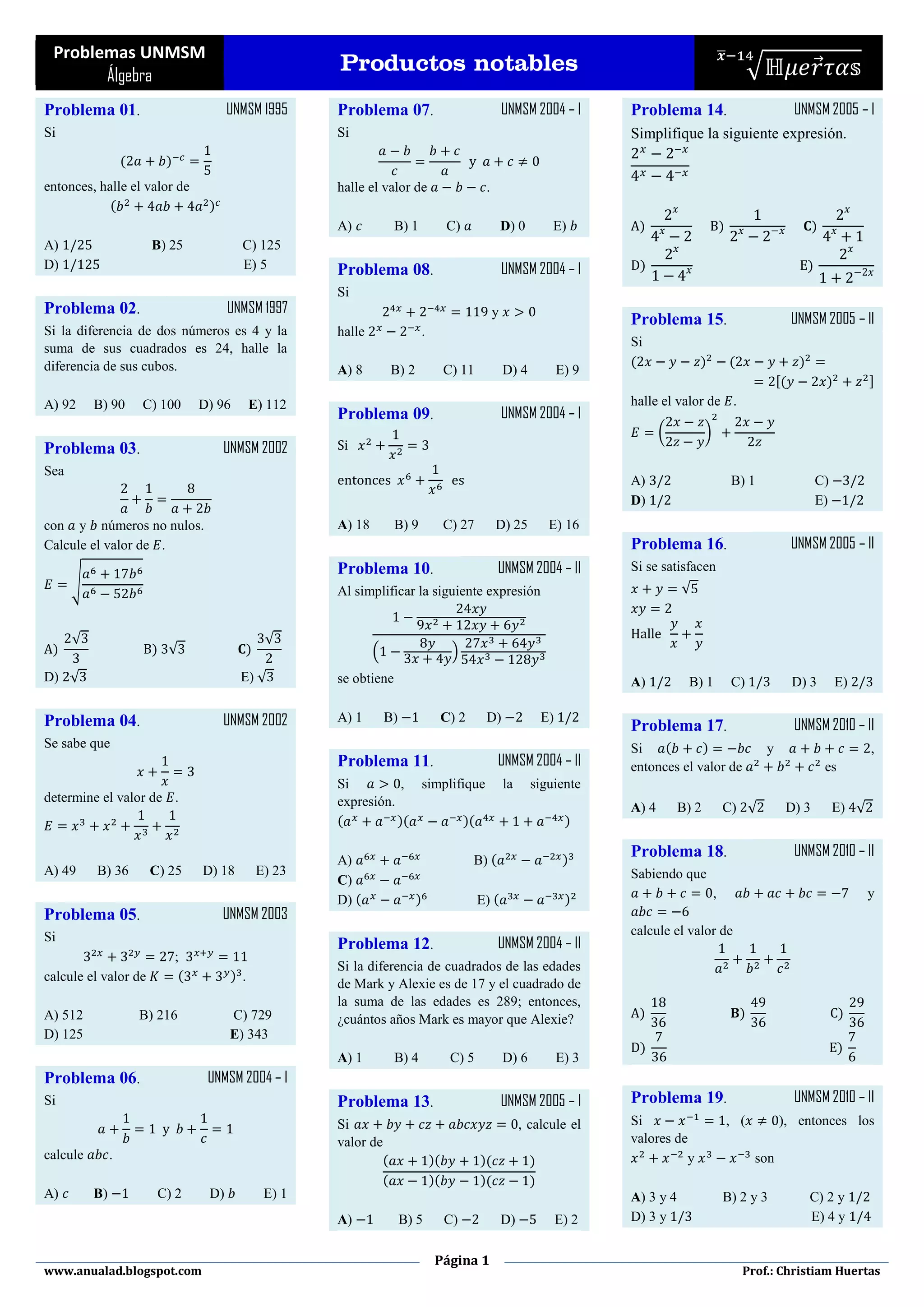 Productos notables | PDF