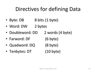 Assembly Language Lecture 3 | PPT