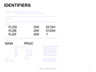 Assembly Language Lecture 3 | PPT