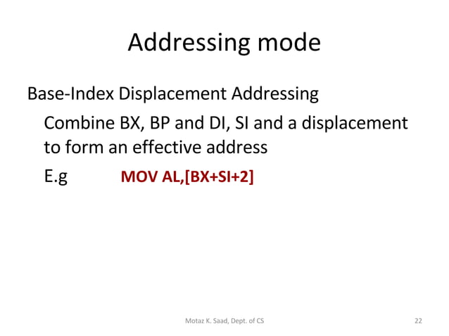 Assembly Language Lecture 4 Ppt