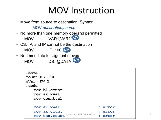 Assembly Language Lecture 4 | PPT
