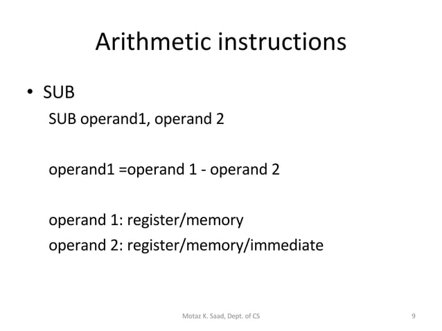 Assembly Language Lecture 4 | PPT