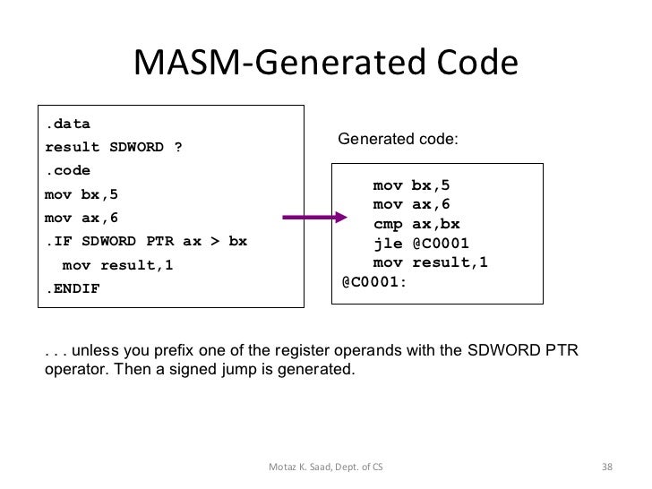 Assembly Language Lecture 5