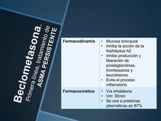 Asma, fármacos, generalidades de asma, glucocorticoides, metilxantinas ...