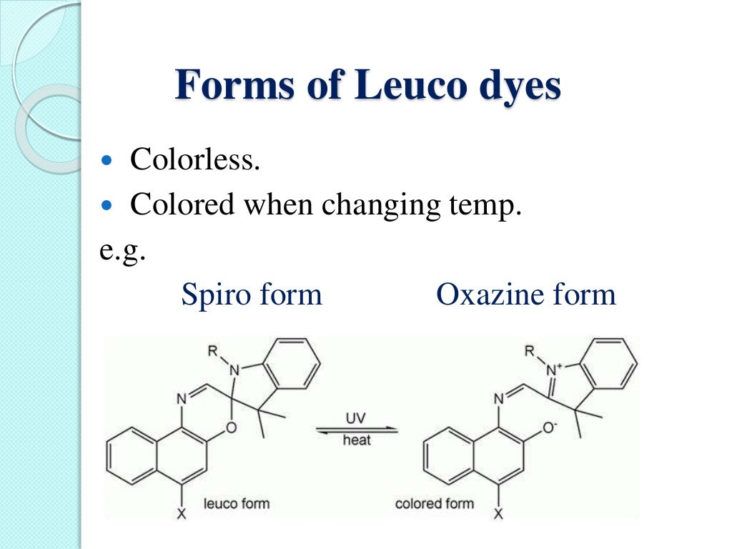 Chemistry and Application of Leuco Dyes