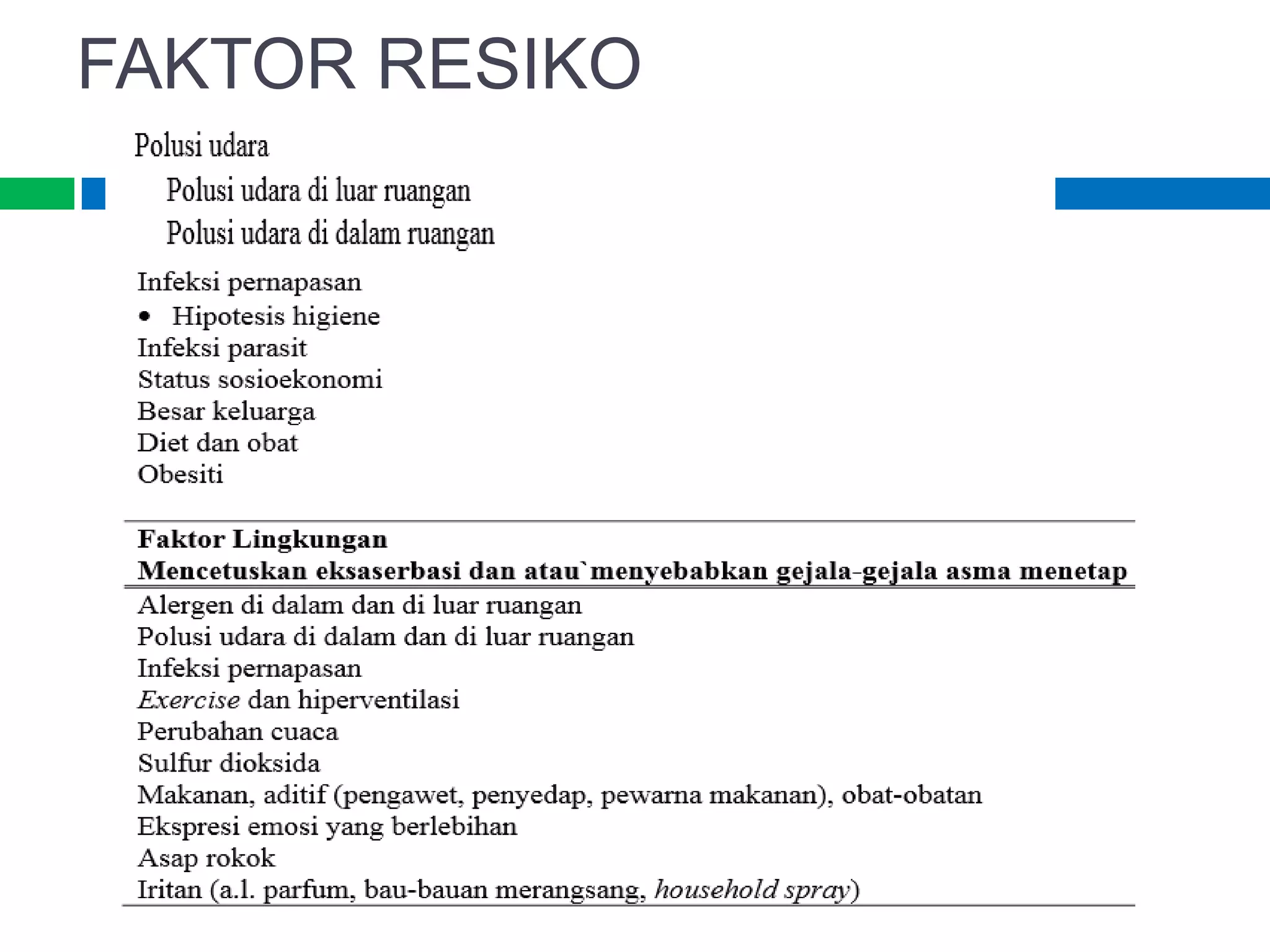 Definisi, Etiologi dan Faktor Resiko ASMA | PPTX
