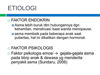 Definisi, Etiologi dan Faktor Resiko ASMA | PPTX