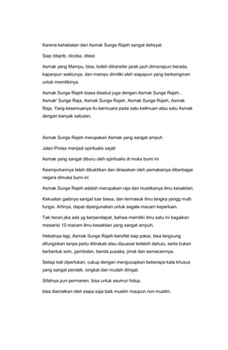 Asmak Sunge Rajeh WA +62 819 3171 8989 . | PDF