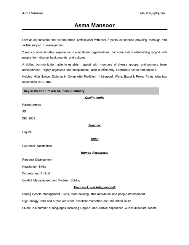 Asmaa mansoor cv | PDF