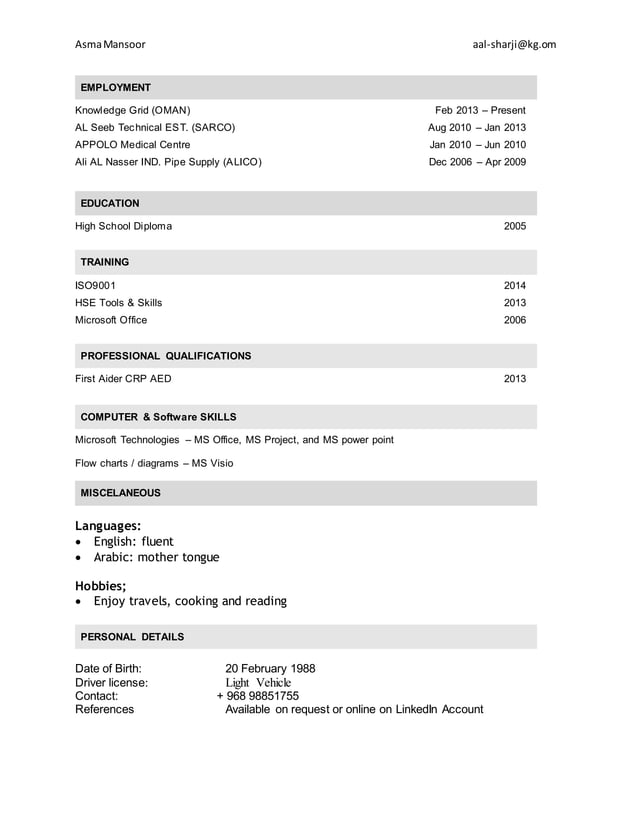 Asmaa mansoor cv | PDF