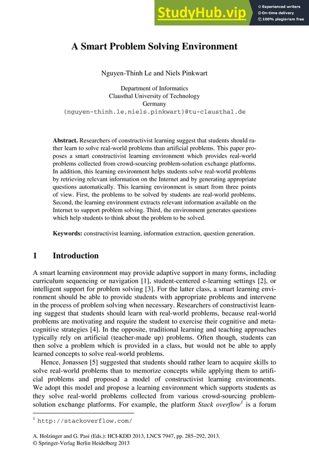 A Smart Problem Solving Environment | PDF