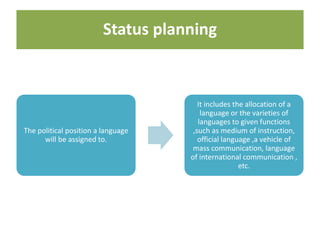 Language planning and language shift | PPTX