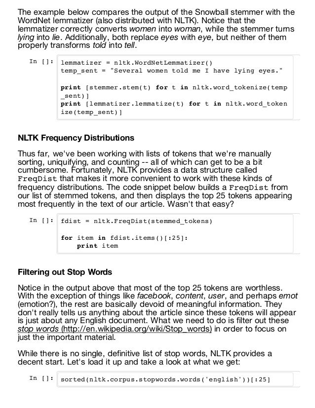 A Smattering of Natural Language Processing in Python