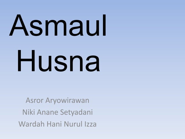 Asmaul husna | PPTX