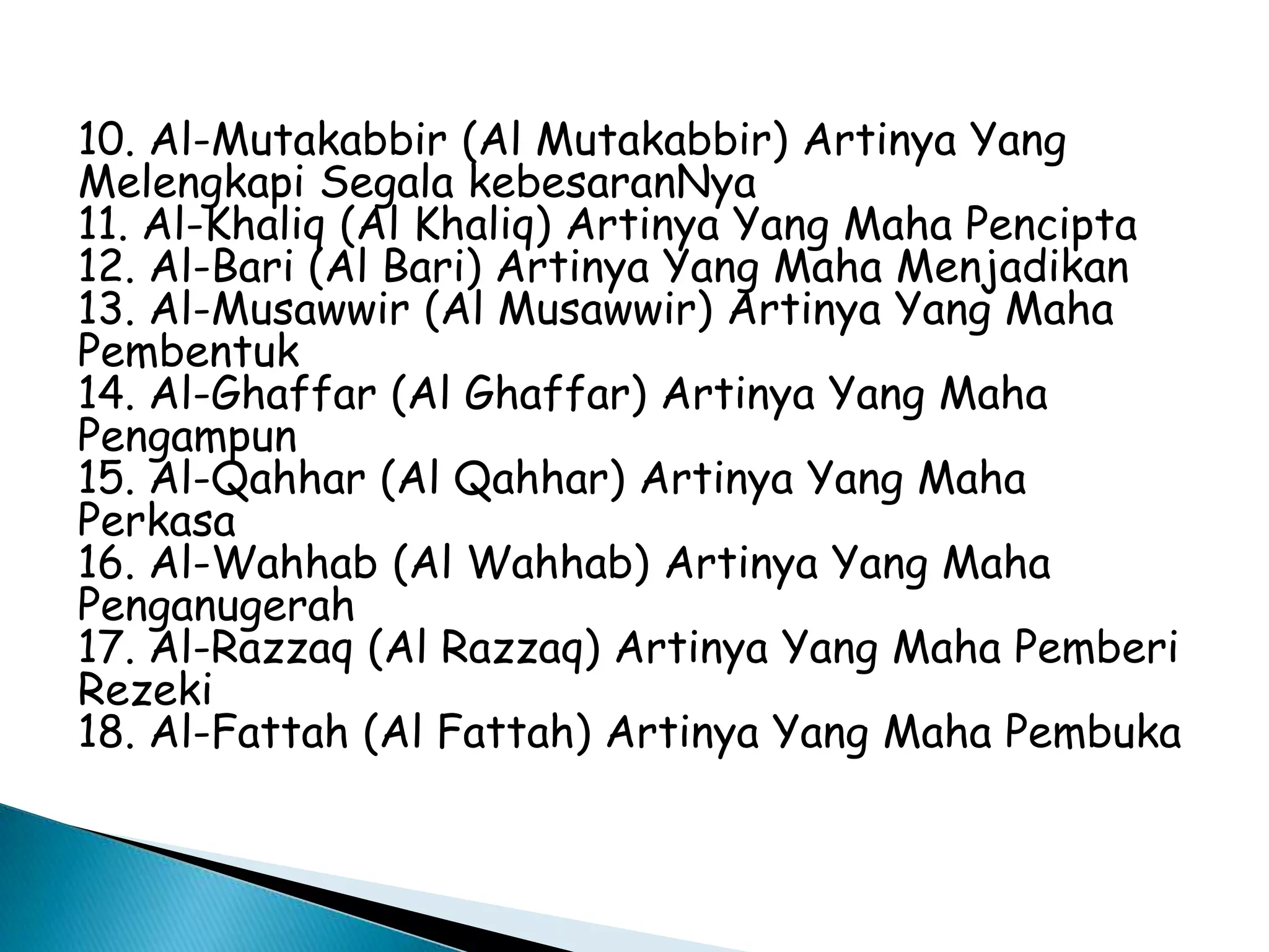 Asmaul khusna (nama nama baik allah) | PPTX
