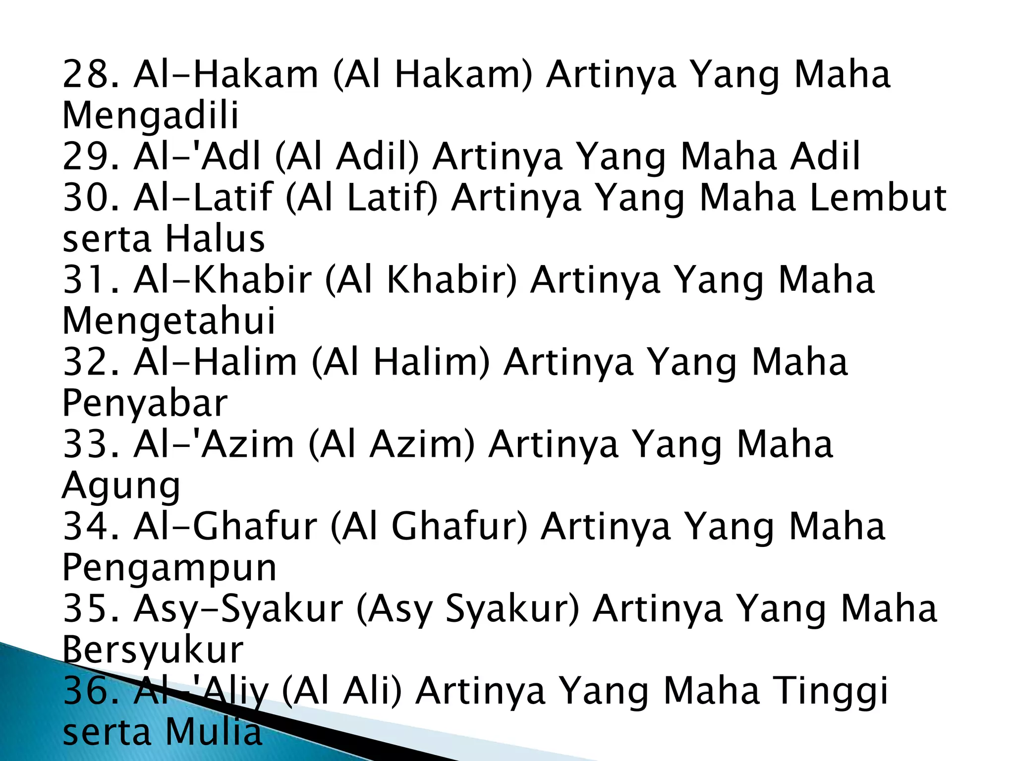 Asmaul khusna (nama nama baik allah) | PPTX