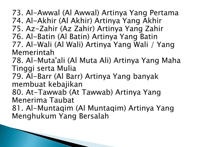 Asmaul khusna (nama nama baik allah) | PPTX