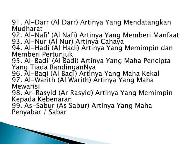 Asmaul khusna (nama nama baik allah) | PPTX