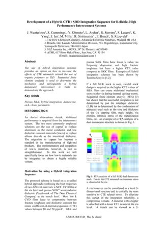 Development of a Hybrid CVD / SOD Integration Sequence for Reliable ...