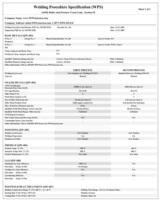 Asme wps-demo | PDF | Physics | Science