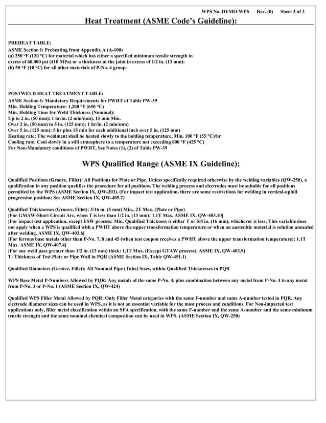 Asme wps-demo | PDF | Physics | Science