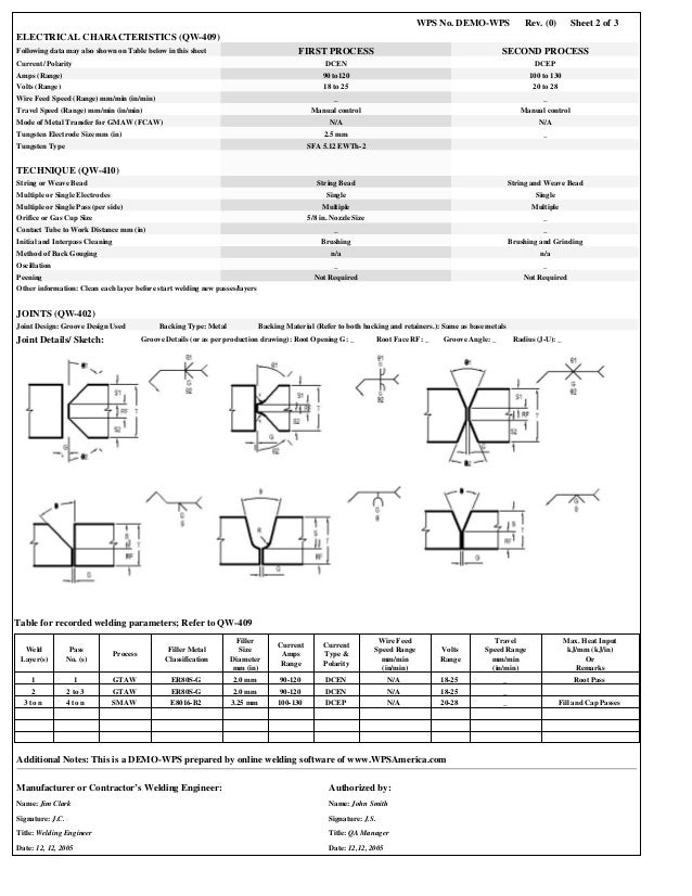 Asme wps-demo
