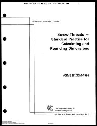Asme b1 30_m_1992 | PDF