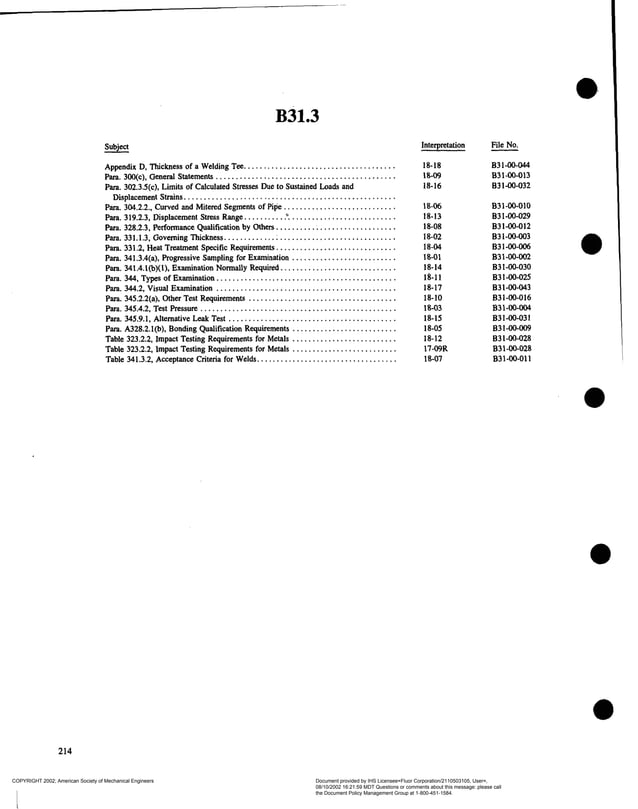 Asme b31.3 interpretation | PDF | Physics | Science