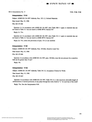 Asme b31.3 interpretation | PDF