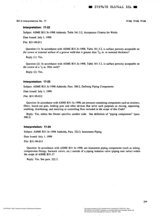 Asme b31.3 interpretation | PDF | Physics | Science