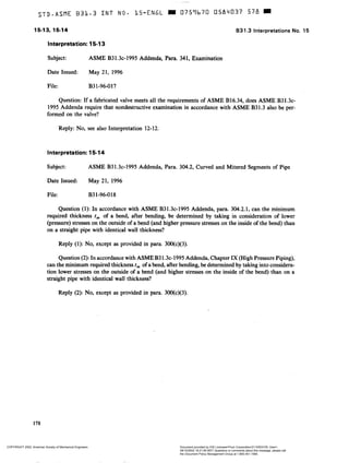 Asme b31.3 interpretation | PDF | Physics | Science
