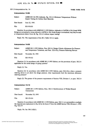 Asme b31.3 interpretation | PDF | Physics | Science