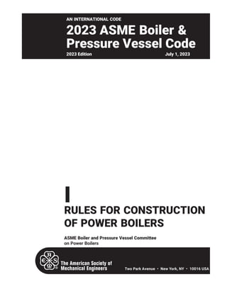 ASME BPVC 2023 Section I para leer y entender | PDF