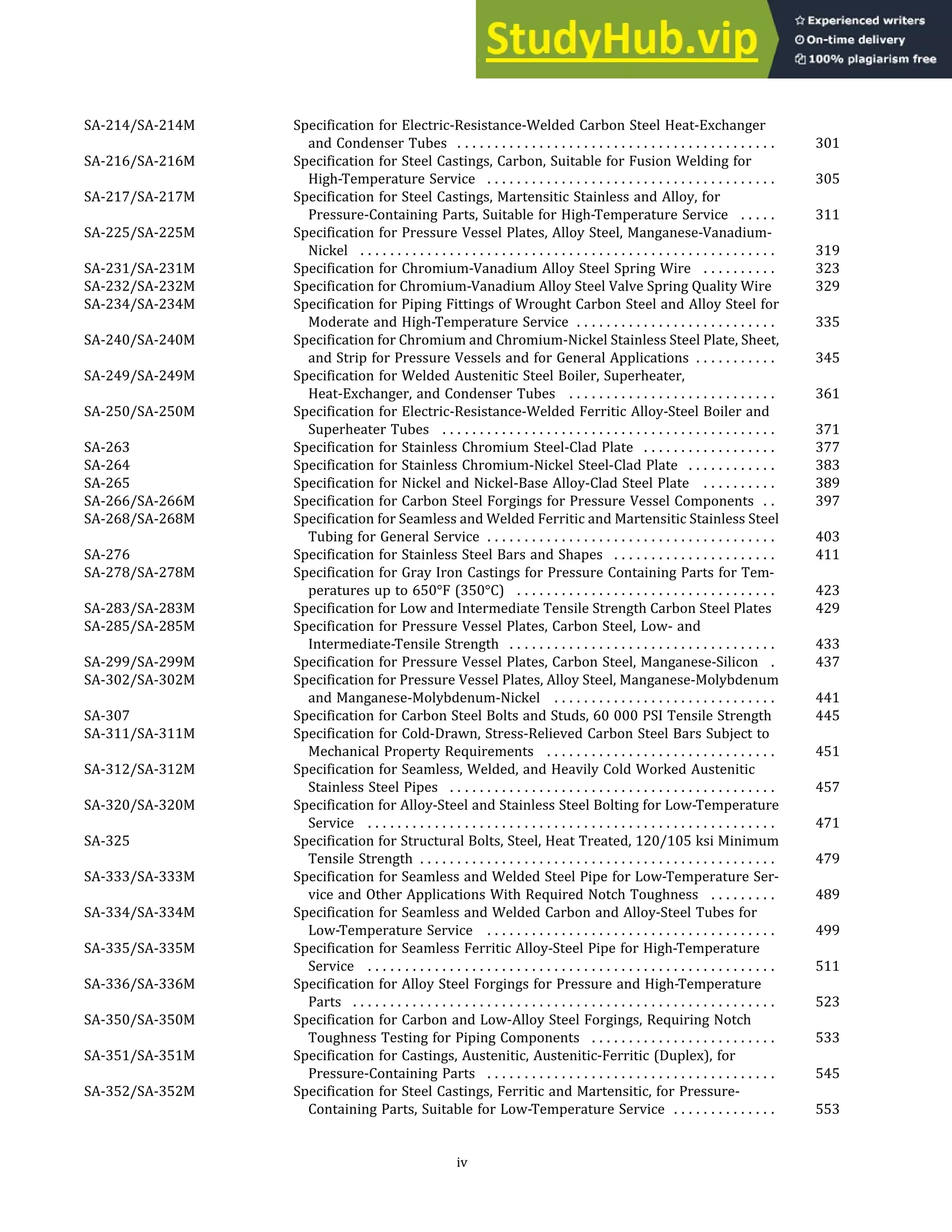 ASME BPVC Section II Materials Part A Ferrous Material Specifications ...