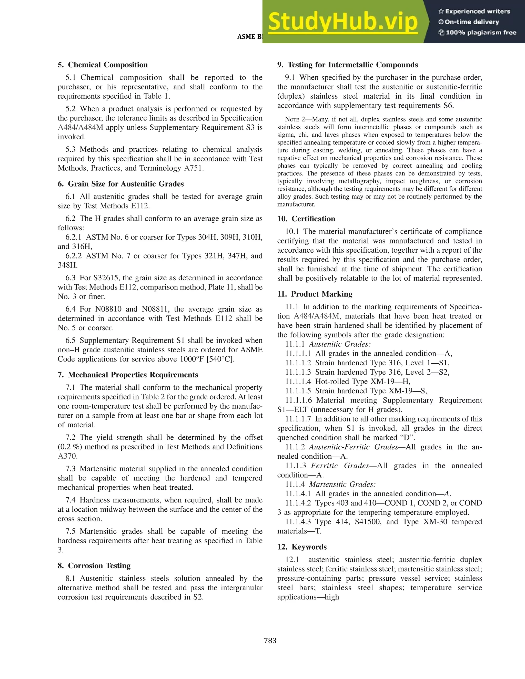 ASME BPVC Section II Materials Part A Ferrous Material Specifications ...