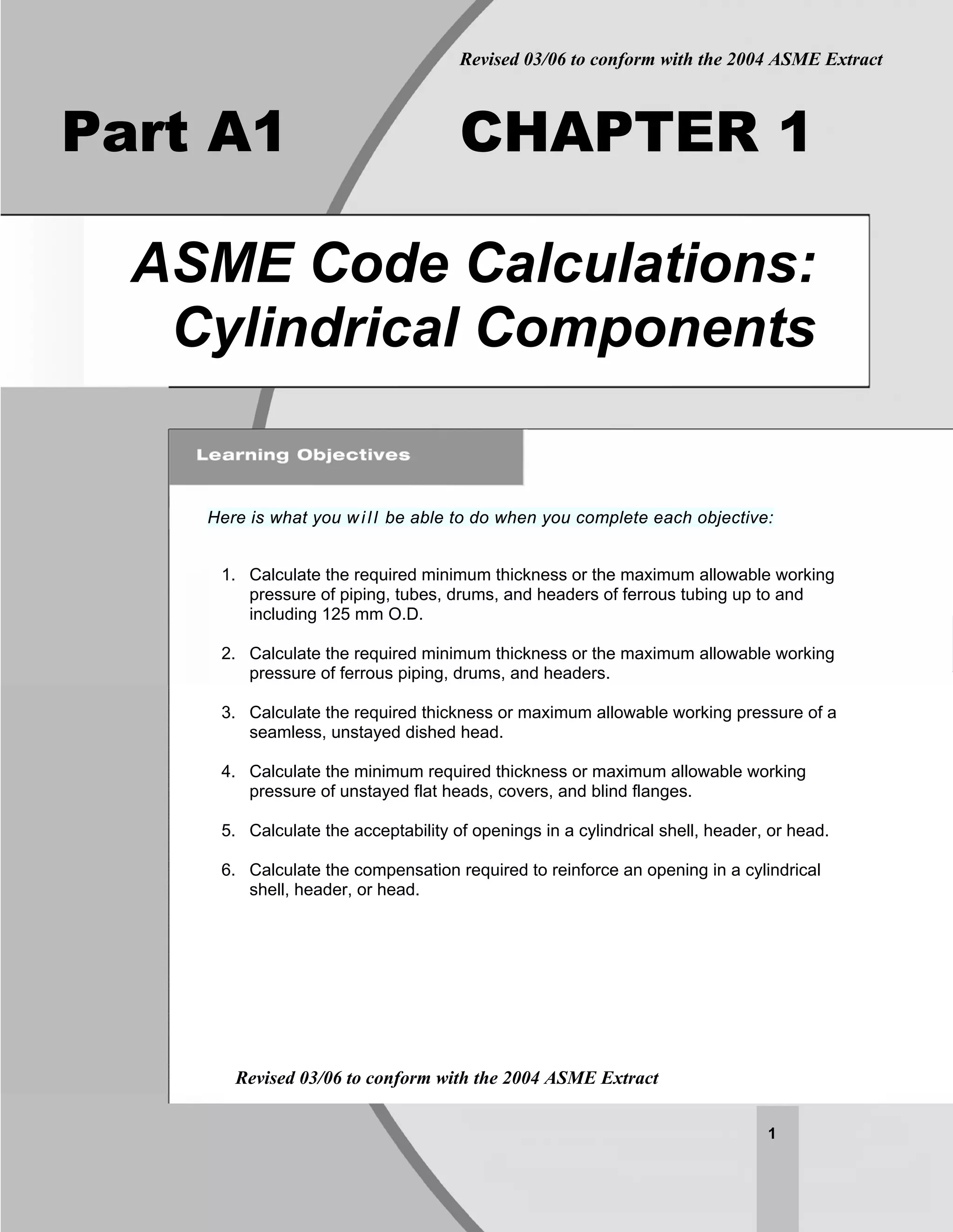 Asme Code Calculations Cylindrical Components | PDF