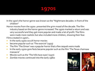 As media the history behind the horror genre | PPTX