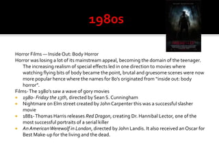 As media the history behind the horror genre | PPTX