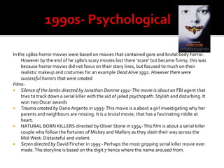 As media the history behind the horror genre | PPTX